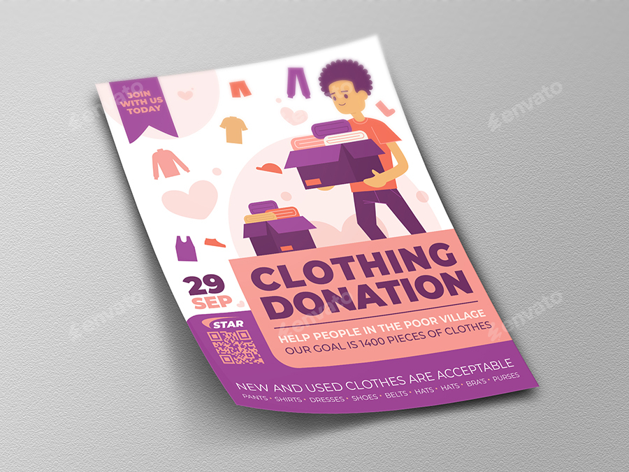 Homeless Clothing Drive Flyer Template, Print Templates | GraphicRiver