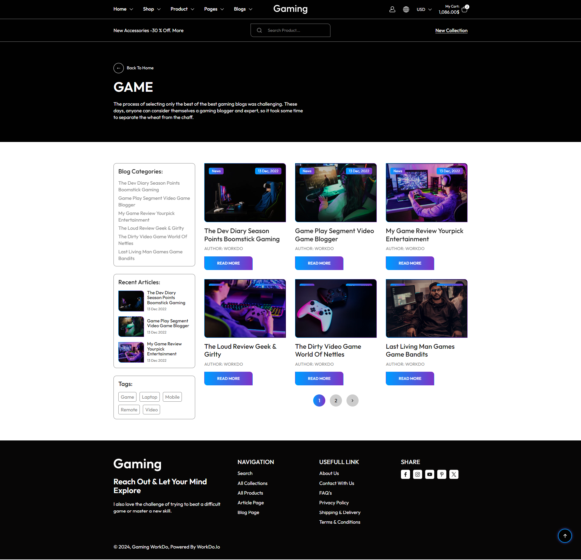 Gaming - Shopify 2.0 eCommerce Theme by WorkDo | ThemeForest