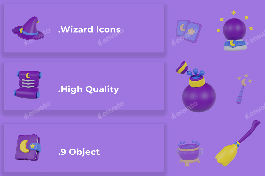 3D Wizard Icon, Graphics | GraphicRiver