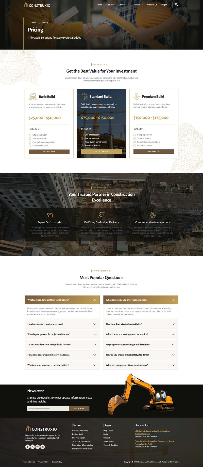 Construxio - Construction & Building Company Elementor Pro Template Kit ...