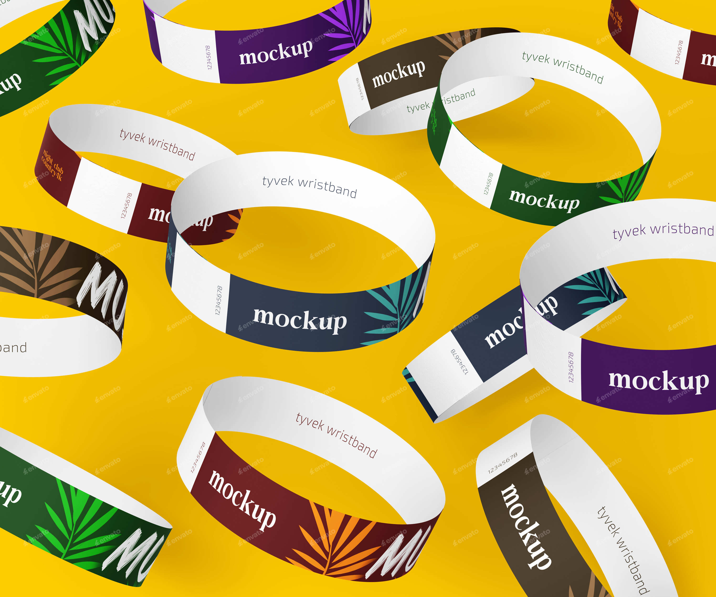Tyvek Wristband Mockup Set, Graphics | GraphicRiver