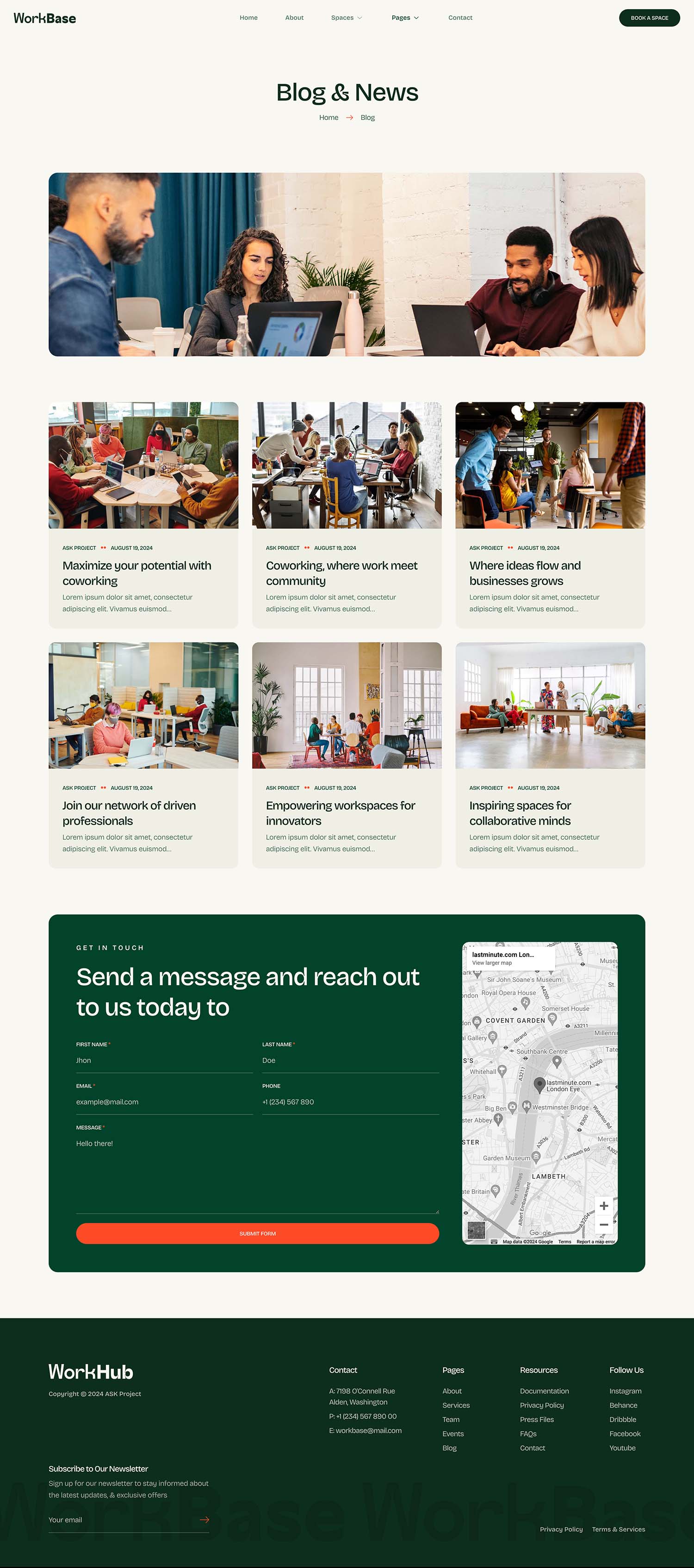 WorkBase - Coworking & Creative Space Elementor Template Kit by askproject