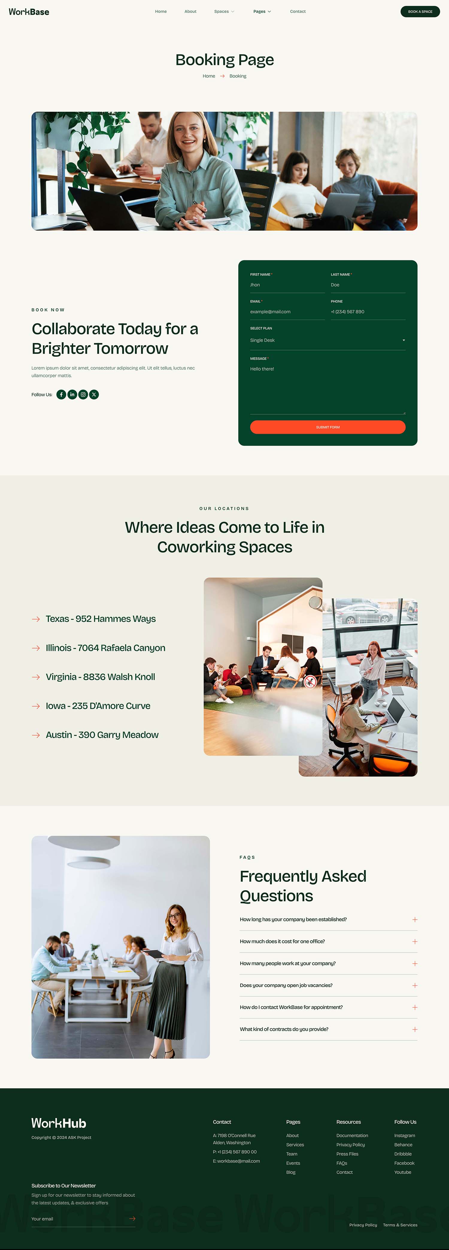 WorkBase - Coworking & Creative Space Elementor Template Kit by askproject