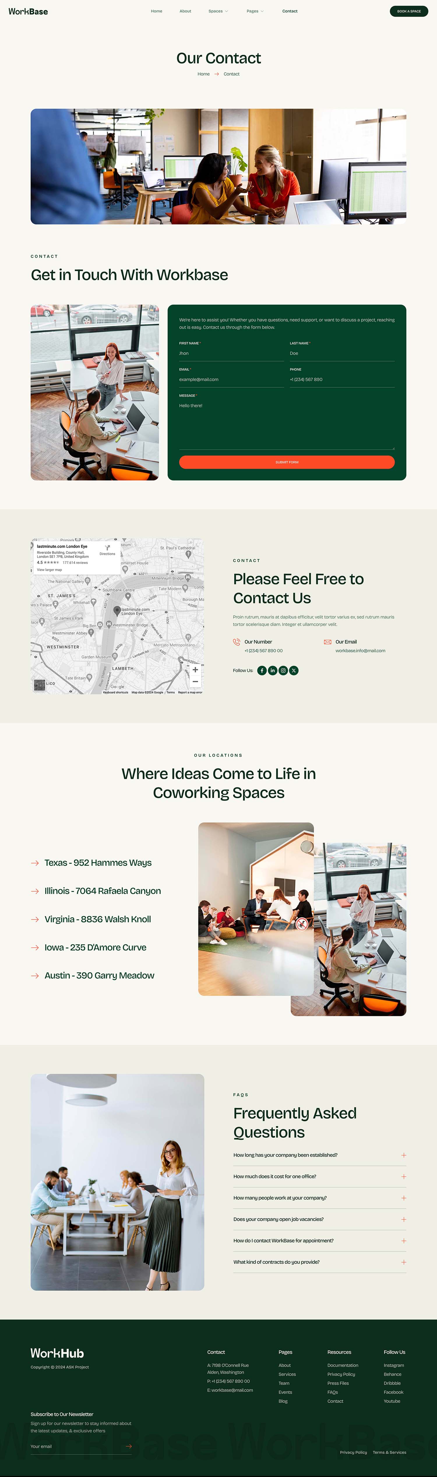 WorkBase - Coworking & Creative Space Elementor Template Kit by askproject