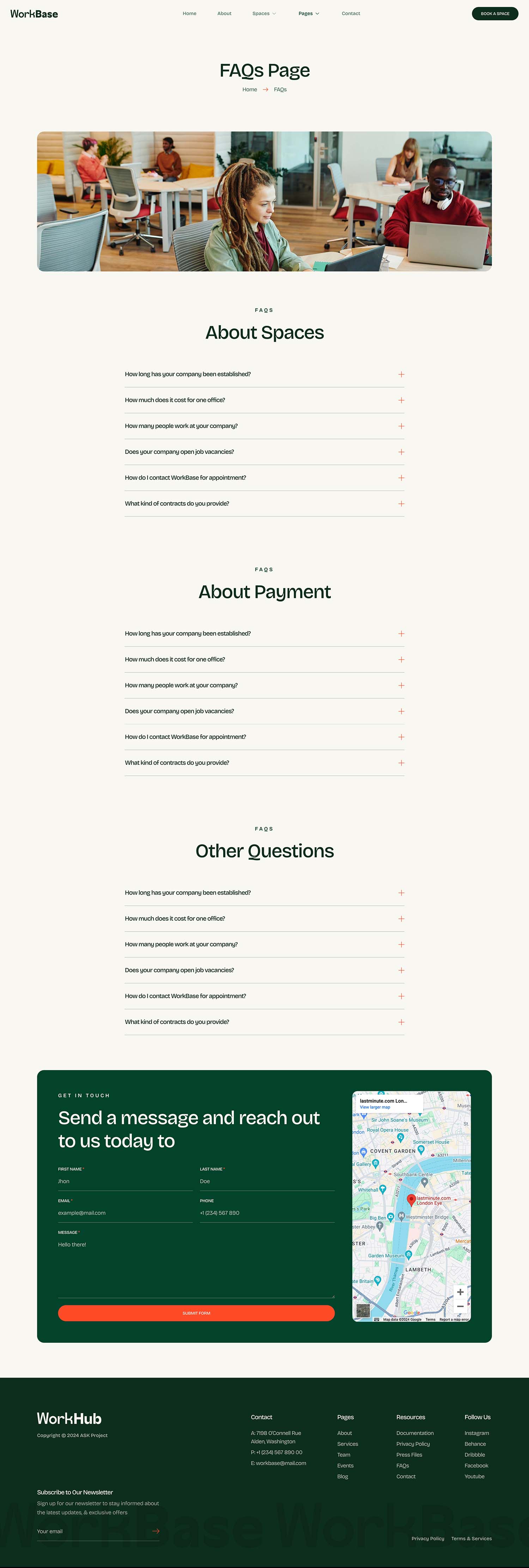 WorkBase - Coworking & Creative Space Elementor Template Kit by askproject