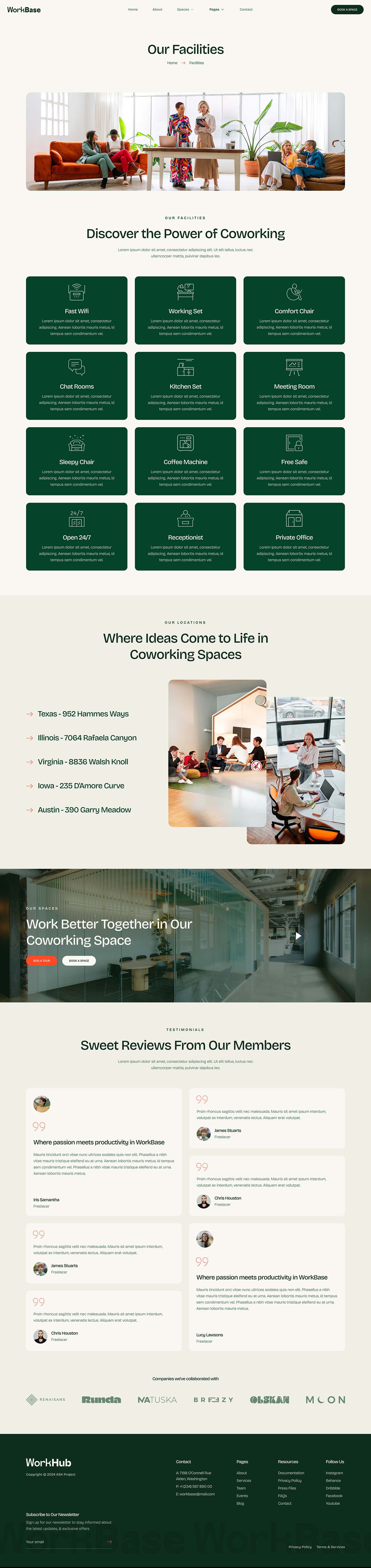 WorkBase - Coworking & Creative Space Elementor Template Kit by askproject