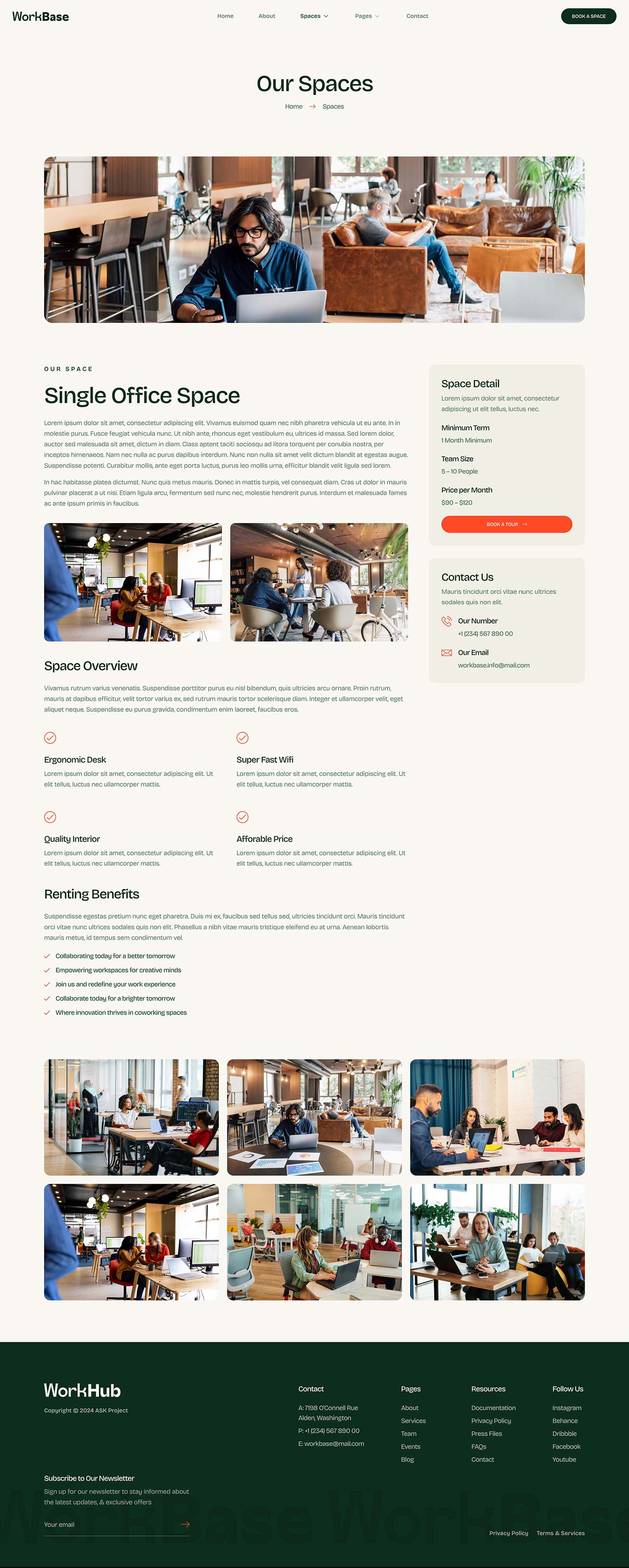 WorkBase - Coworking & Creative Space Elementor Template Kit by askproject