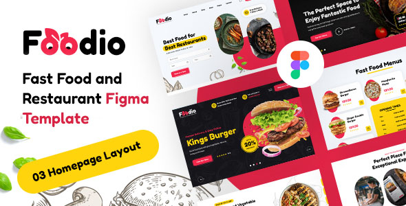 Foodio - Fast Food & Restaurant Figma Template by winsfolio | ThemeForest
