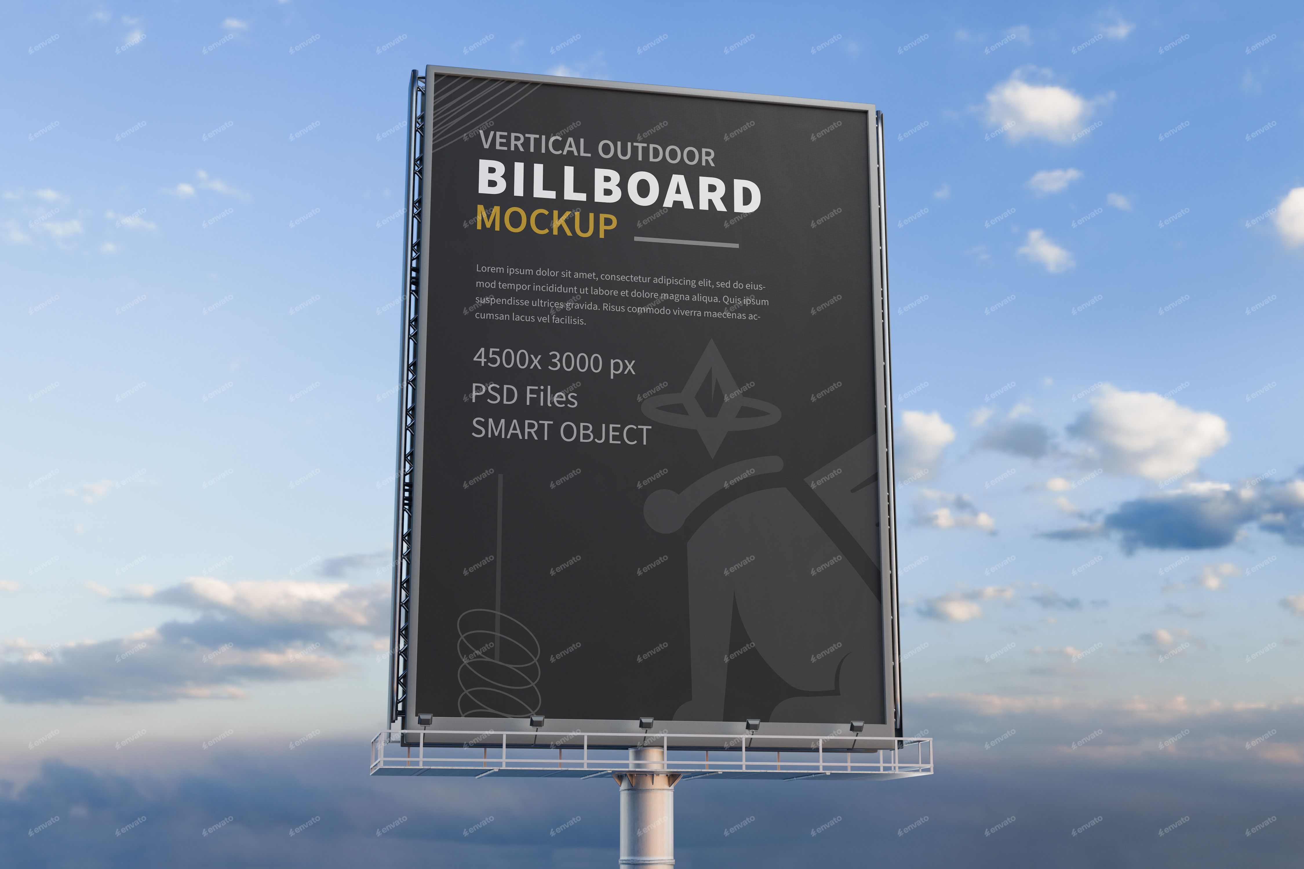 Vertical Billboard Mockup, Graphics | GraphicRiver
