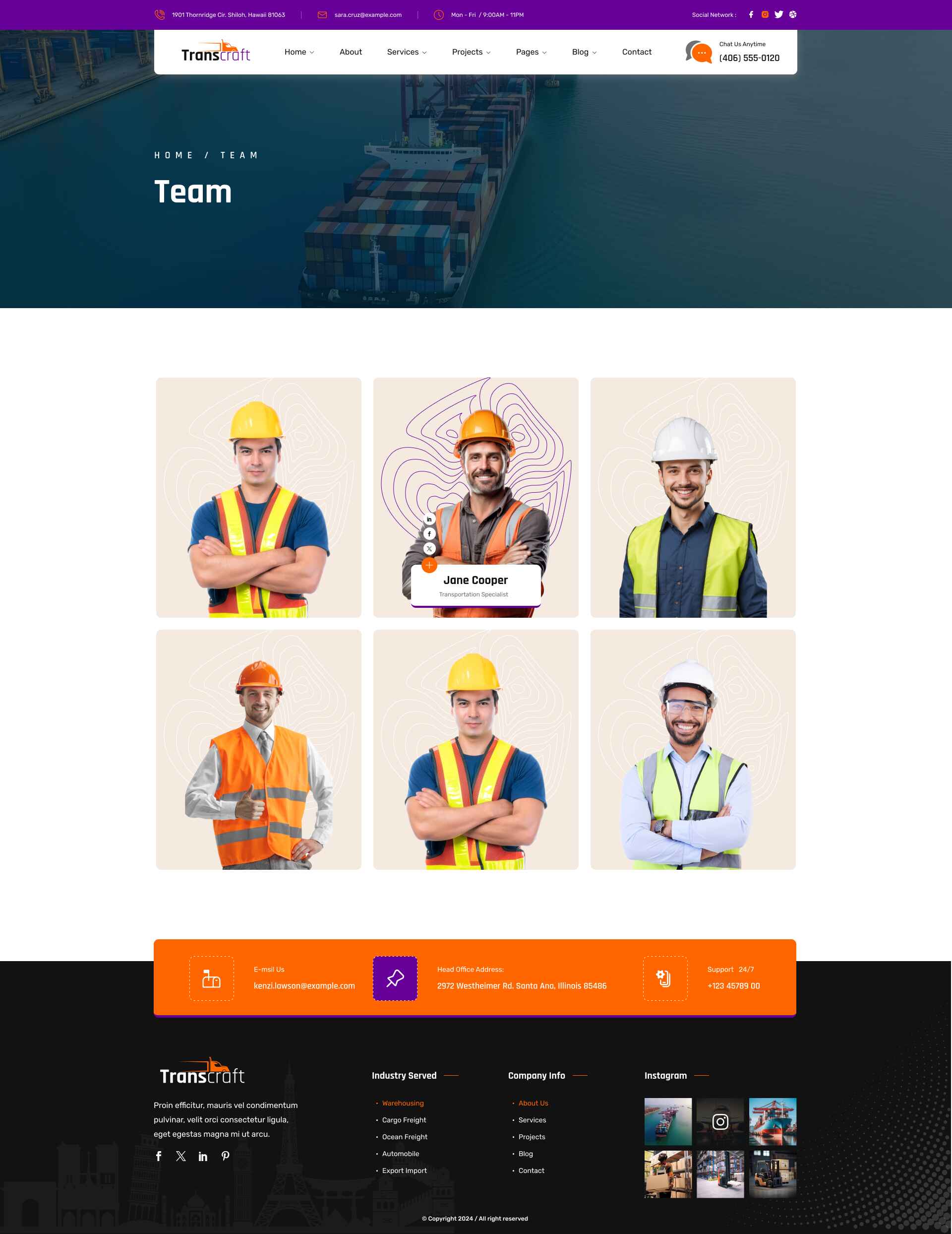 Transcraft-Transport & Logistics Services Figma Template by valorwide