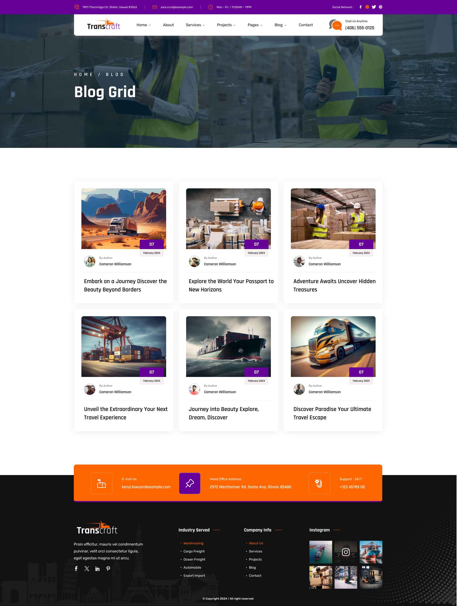 Transcraft-Transport & Logistics Services Figma Template by valorwide
