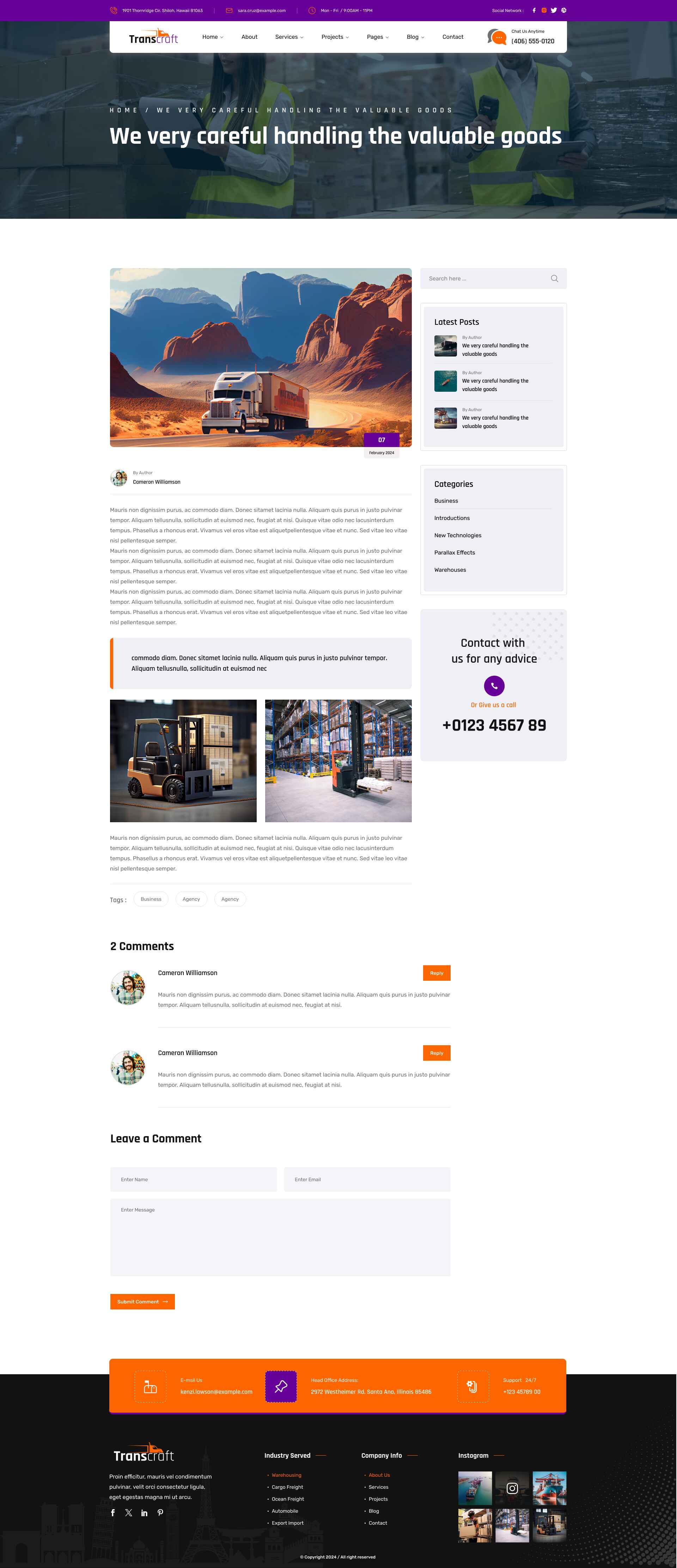 Transcraft-Transport & Logistics Services Figma Template by valorwide
