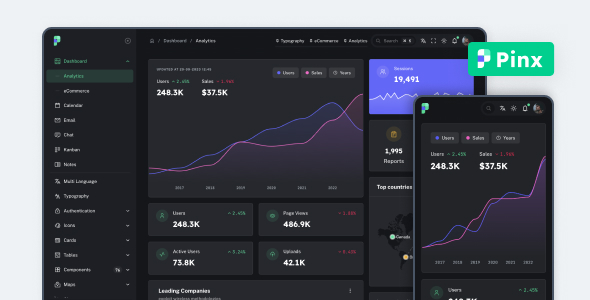Pinx - Vuejs / Nuxt Tailwind + Naive Admin Dashboard Template by DverseStudio