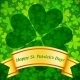 Green Clover Shape with Golden Ribbon and Sign, Vectors | GraphicRiver