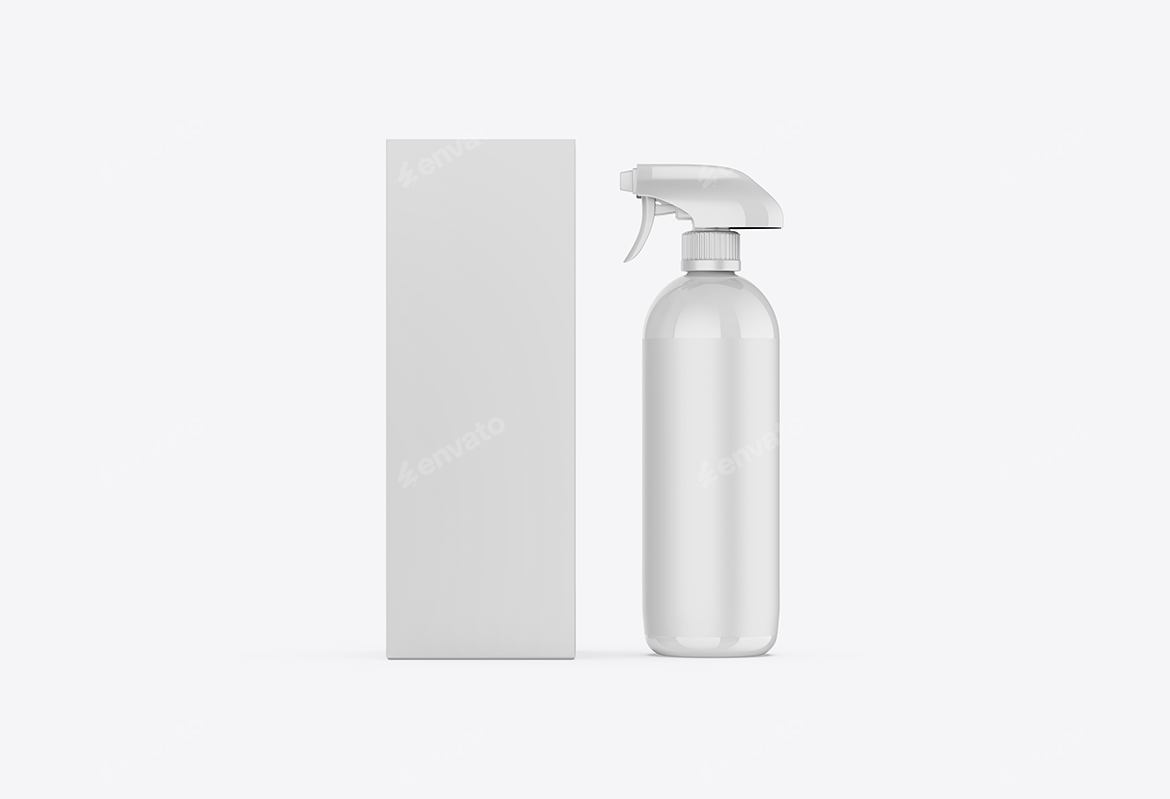 Spray Bottle & Box Mockup, Graphics | GraphicRiver