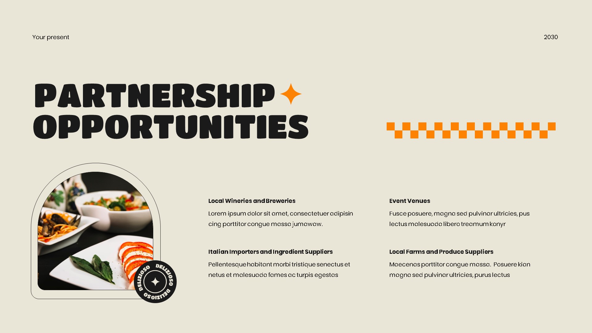 Cream Orange Retro Italian Restaurant Business Plan Powerpoint ...