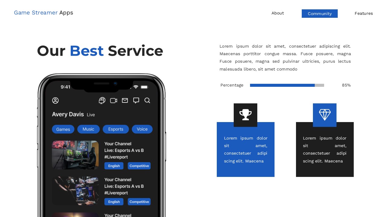 Game Streamer Apps - Mobile App & Saas Google Slide Templates ...