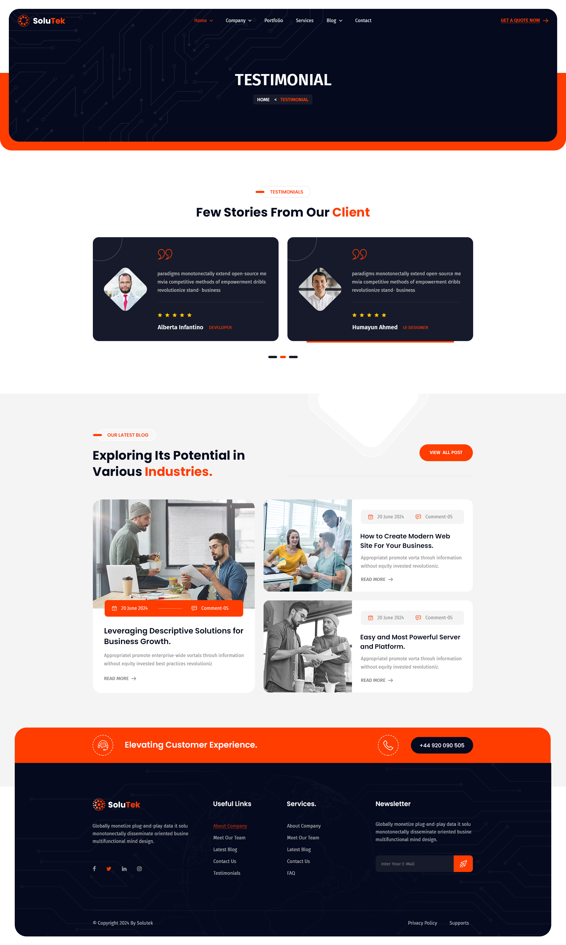 Solutek - Technology & IT Solution PSD Template by ThemeServices ...