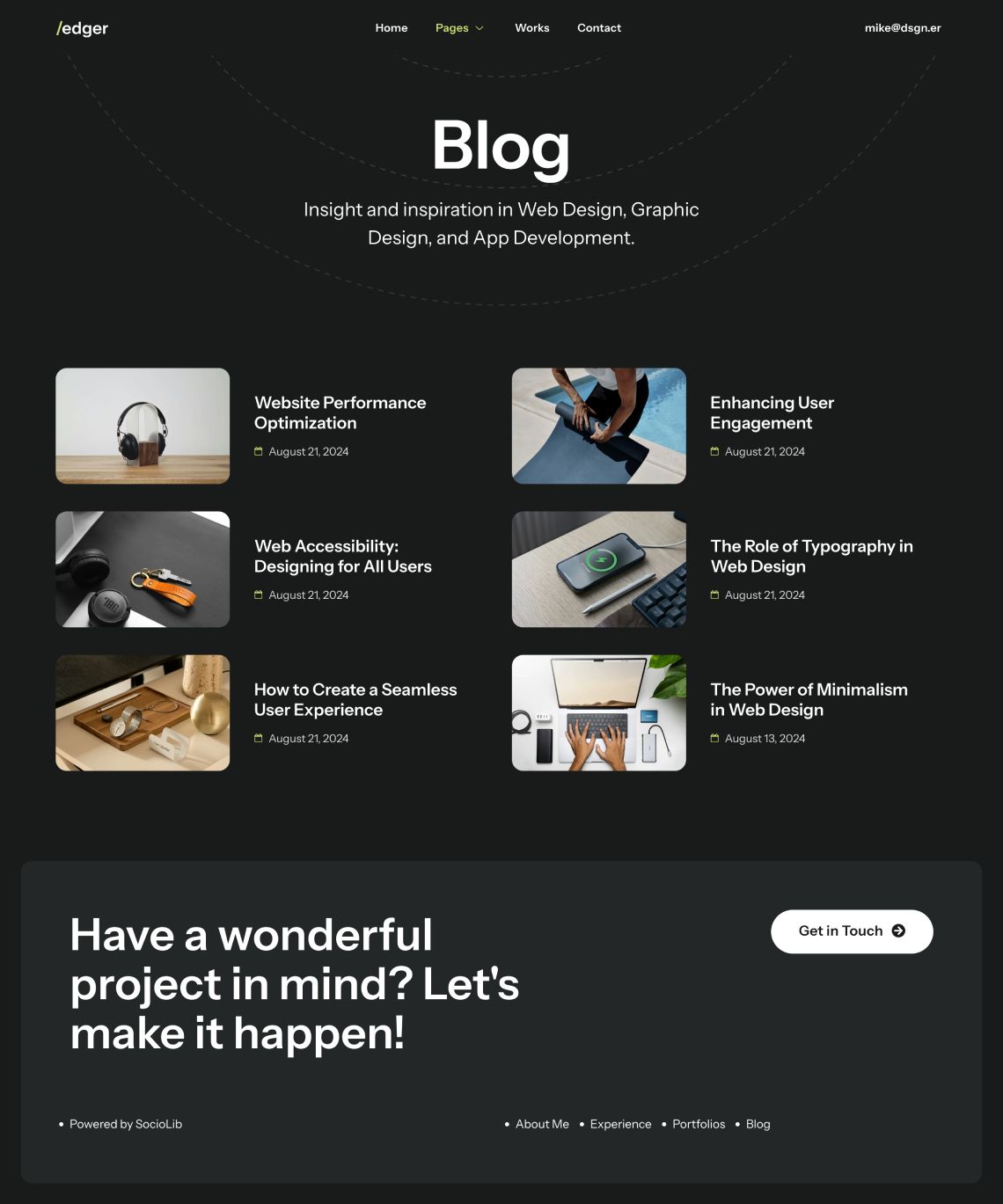 Edger - Personal Portfolios & Resume Elementor Template Kit by sociolib