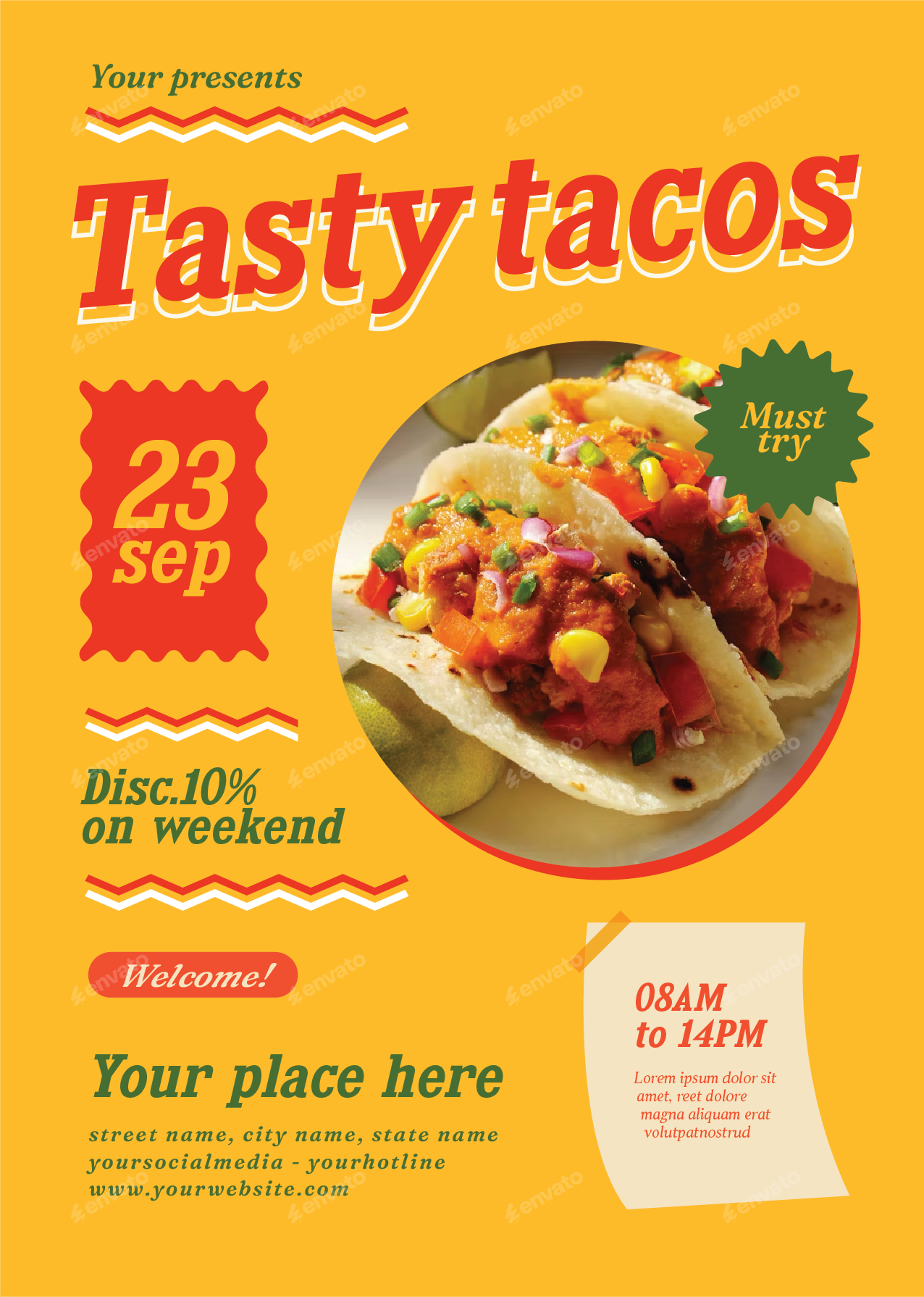 Taco Tuesday Flyer, Print Templates | GraphicRiver
