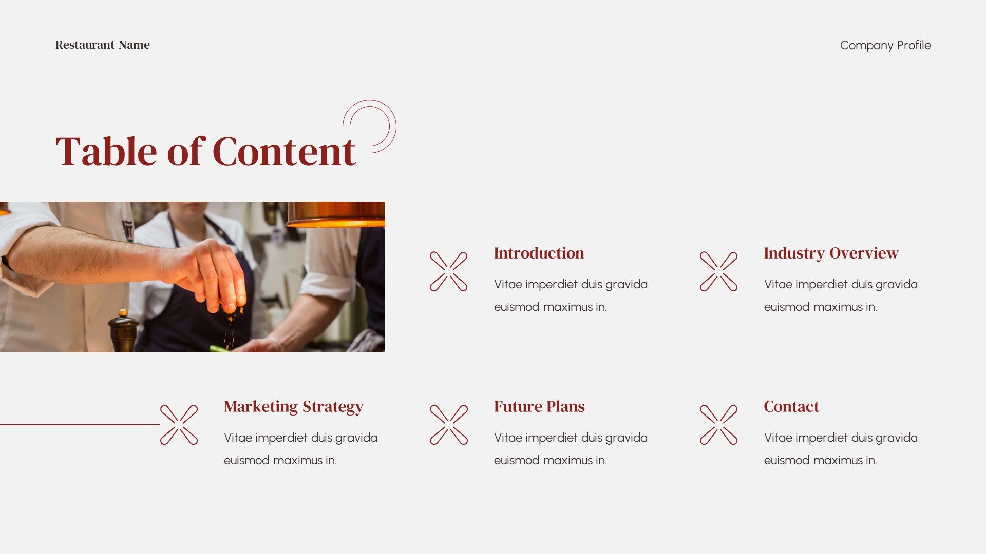 Red White Swiss Simple Food Restaurant Company Profile, Presentation ...