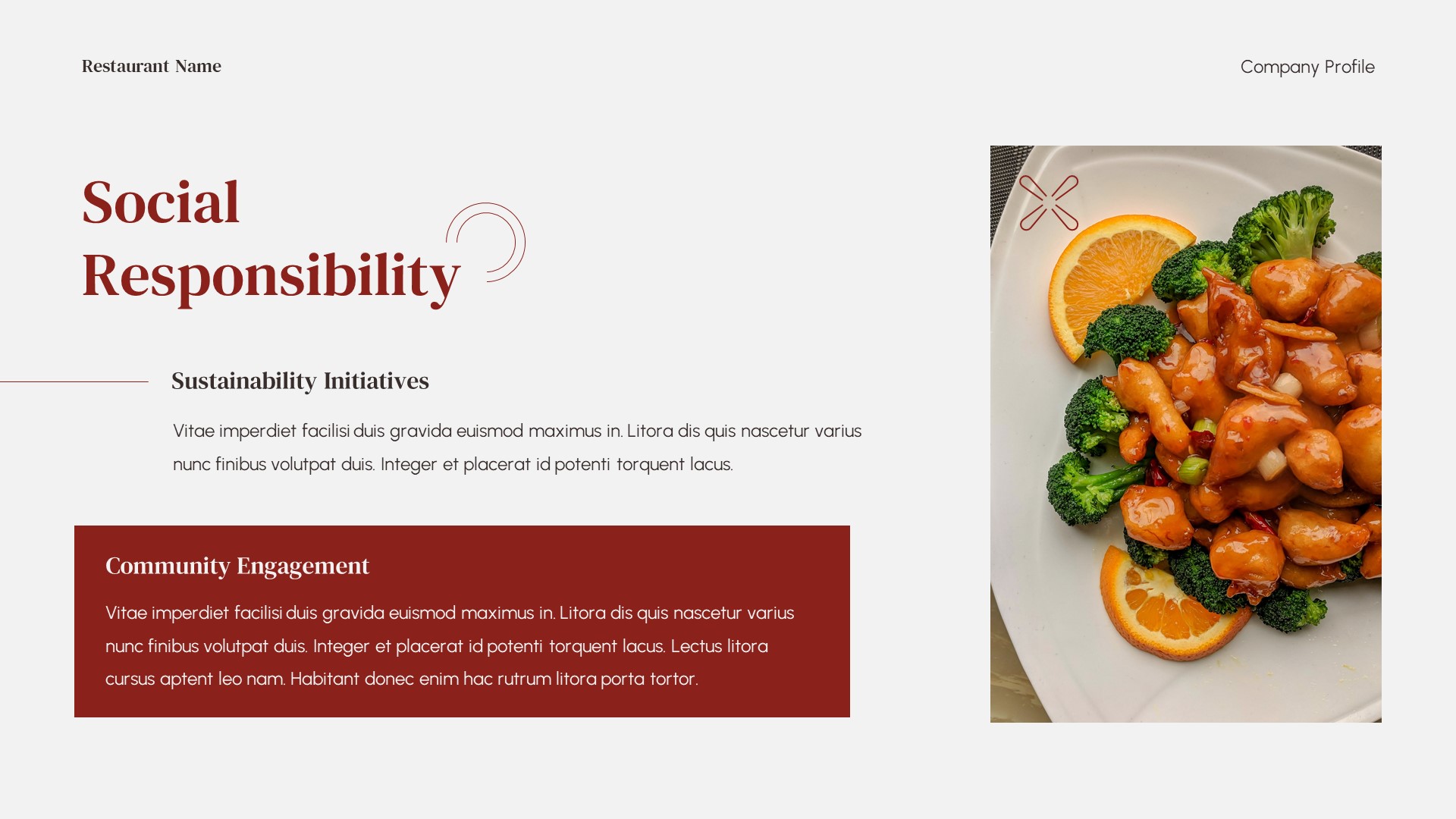 Red White Swiss Simple Food Restaurant Company Profile, Presentation ...