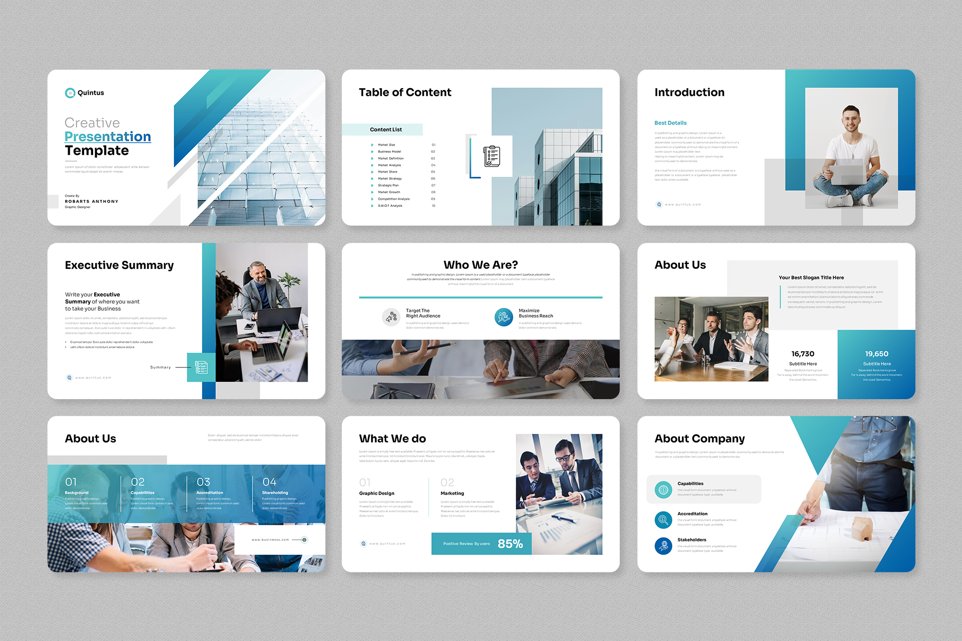 Corporate Google Slides Presentation Template, Presentation Templates