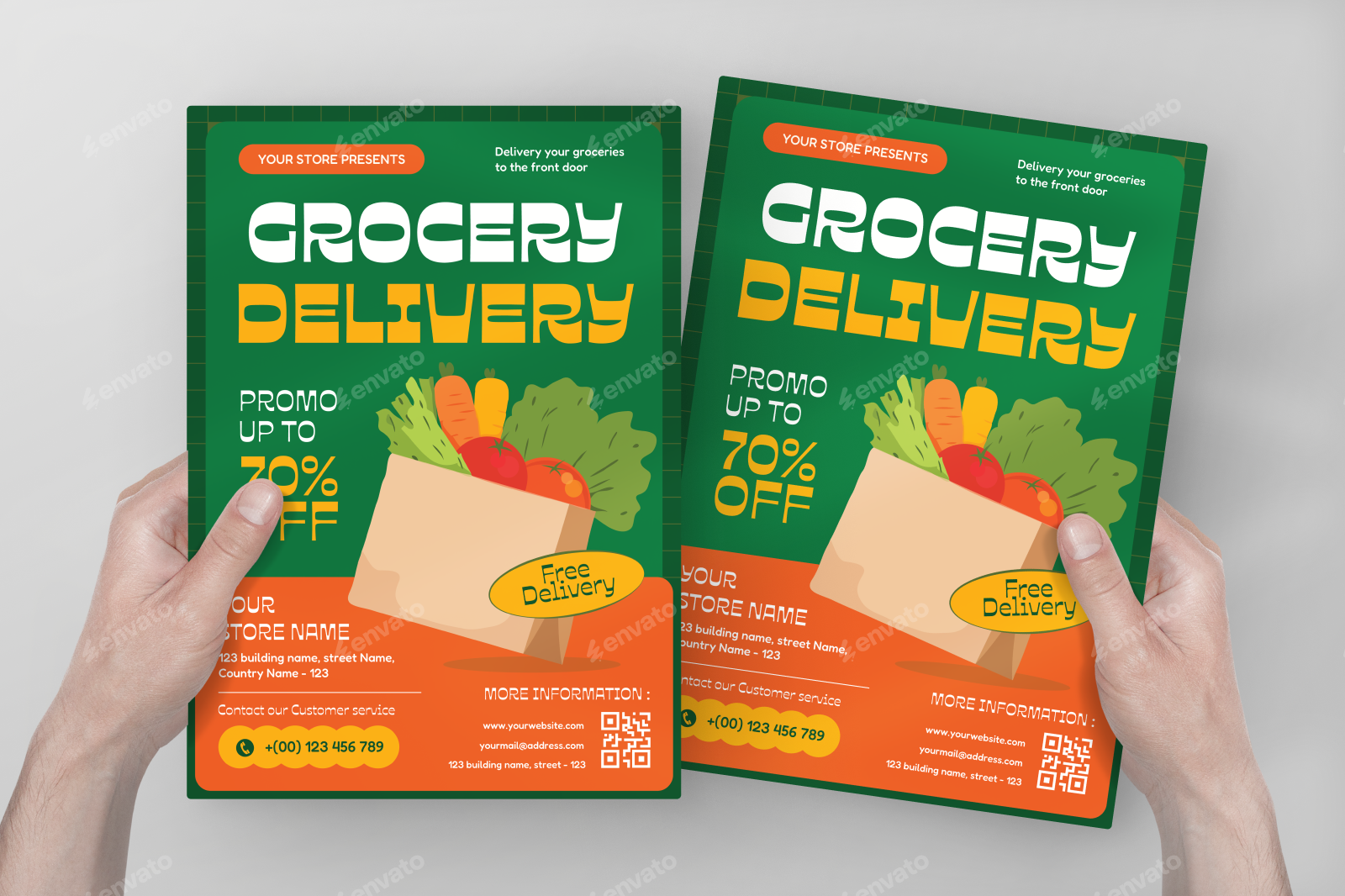 Grocery Delivery Flyer, Print Templates | GraphicRiver