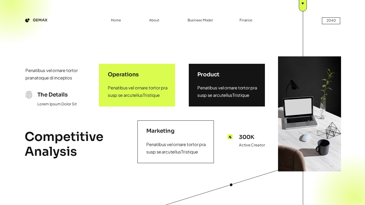 White Black Lime Creative UI UX Pitch Deck Keynote, Presentation Templates