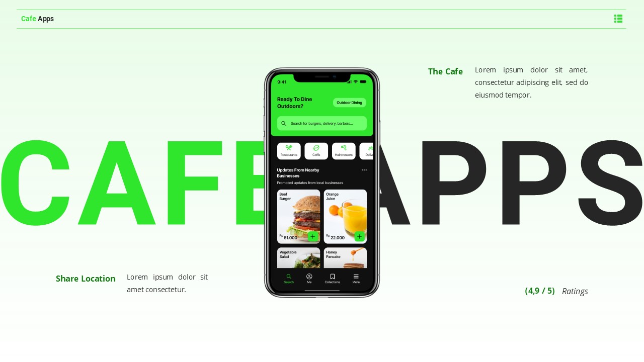 Cafe Apps - Mobile App & Saas Keynote Templates, Presentation Templates