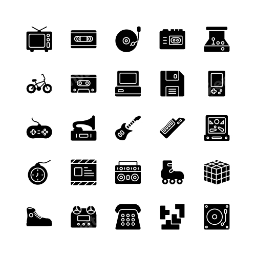 Eighties Icon Set, Icons | GraphicRiver