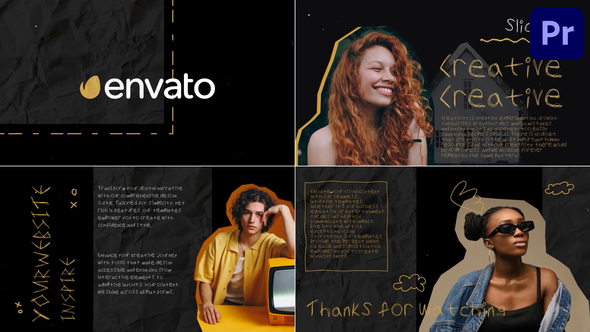 Stylish Crumbled Slides for Premiere Pro, Premiere Pro Templates ...