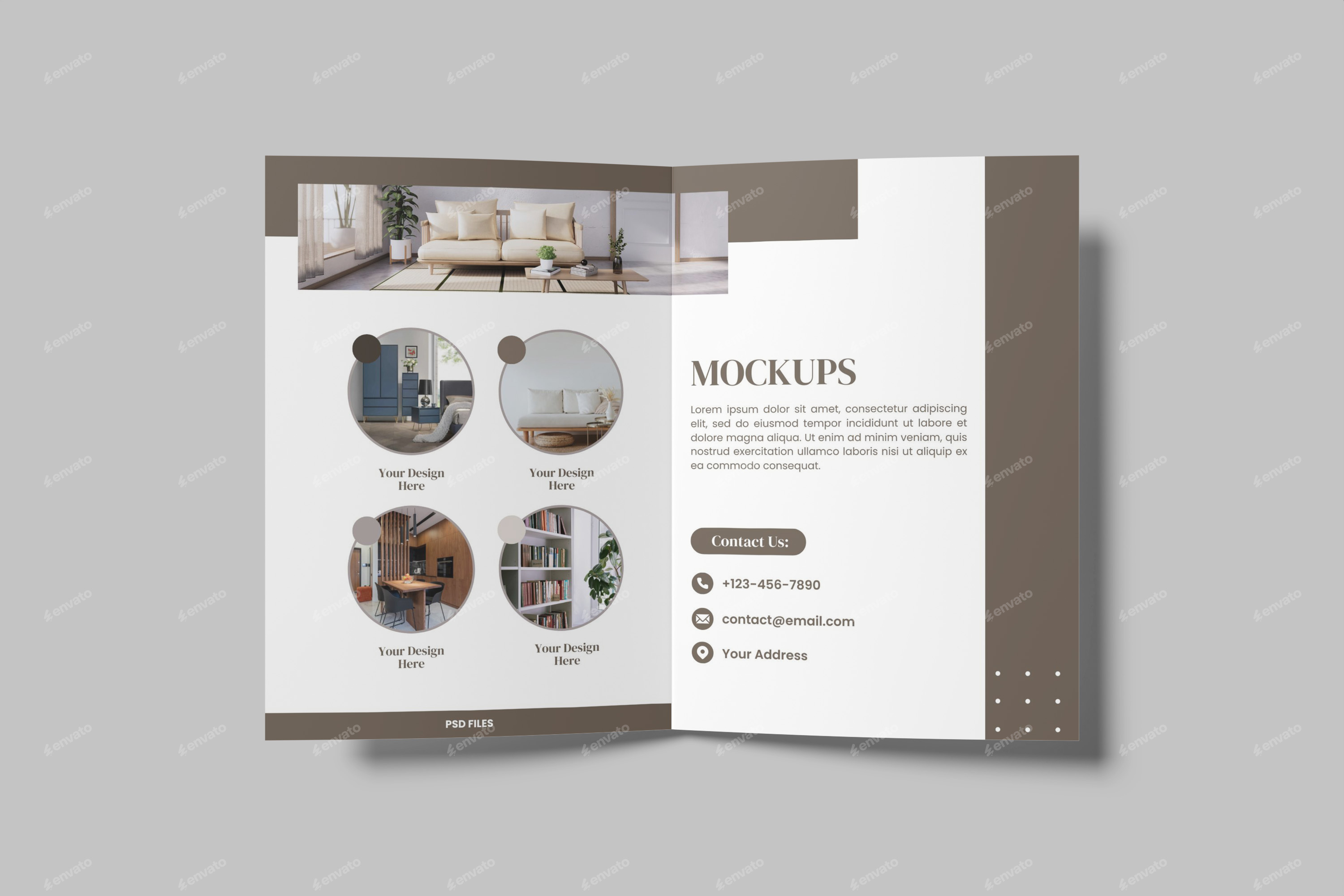 A4 Bifold Brochure Mockup, Graphics | GraphicRiver