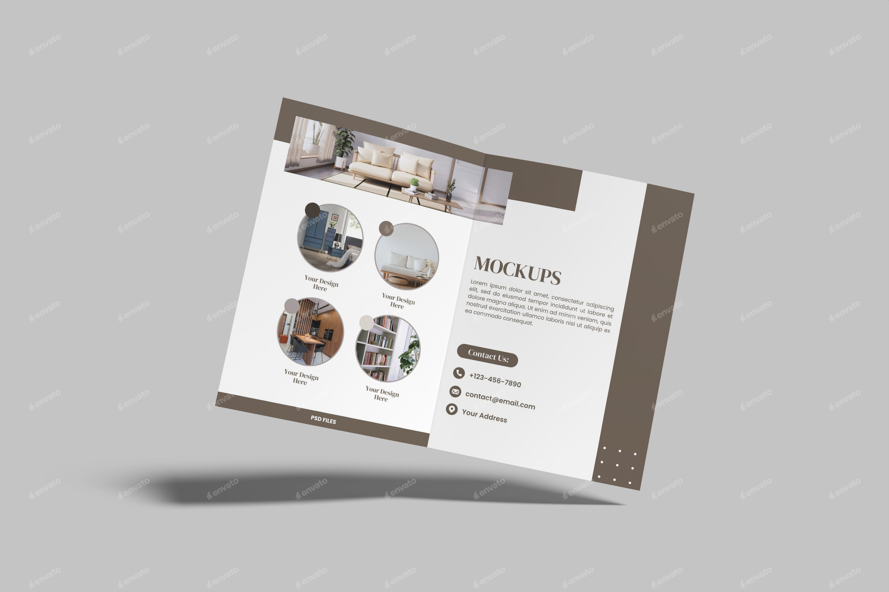 A4 Bifold Brochure Mockup, Graphics | GraphicRiver