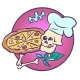 Skeleton Cook Holding a Plate with Pizza, Vectors | GraphicRiver