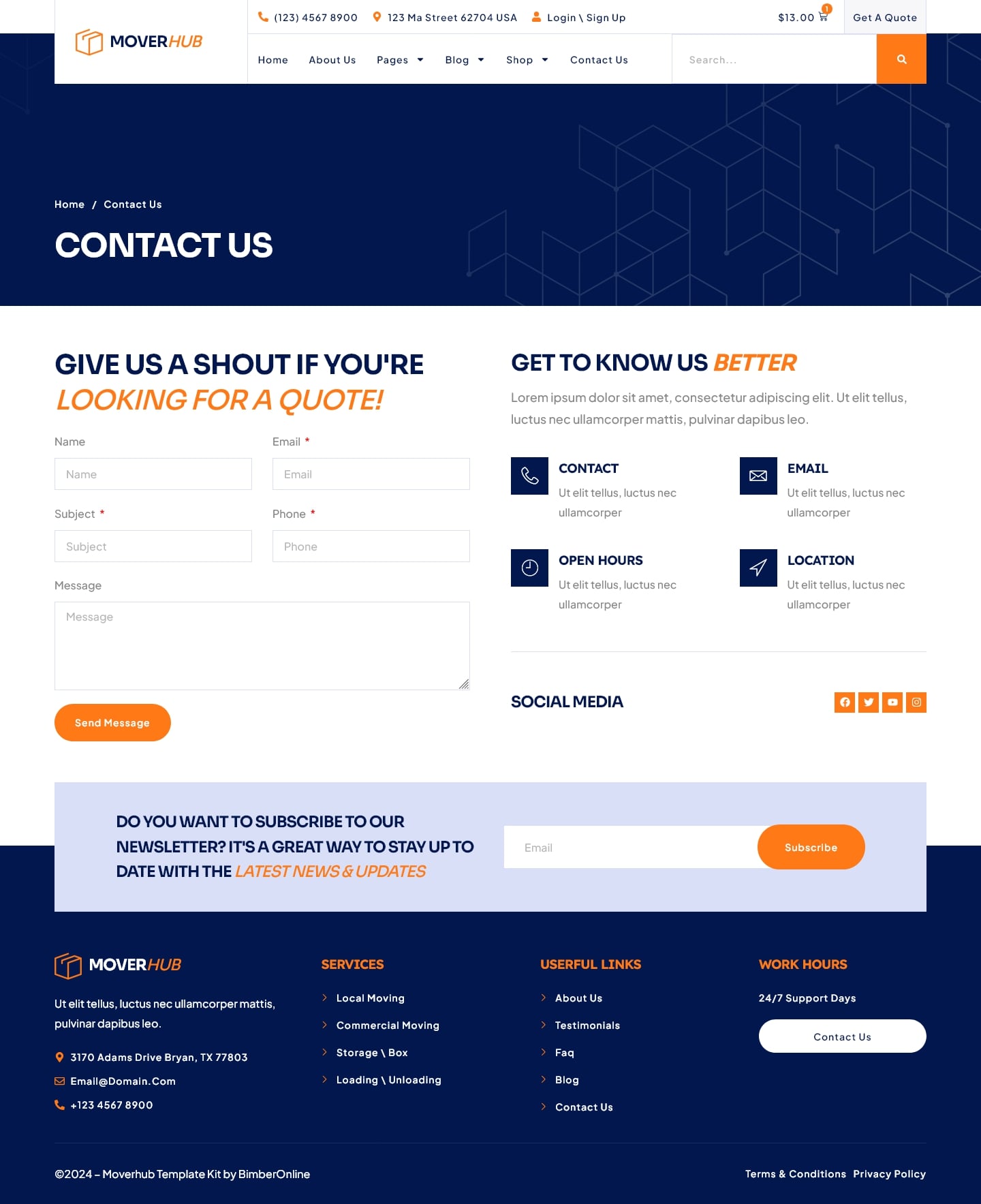 Moverhub - Moving Company Elementor Pro Template Kit by BimberOnline