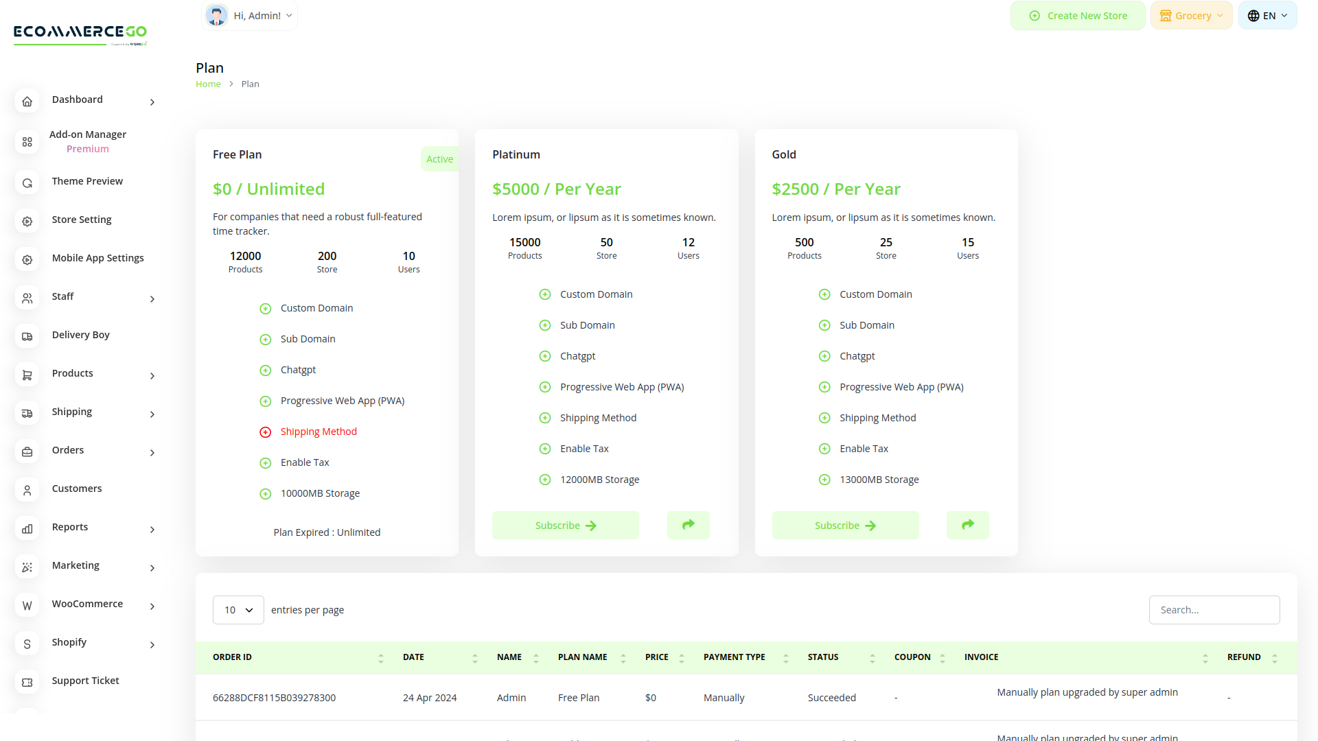 eCommerceGo SaaS - eCommerce Store with Multi theme and Multi Store by WorkDo