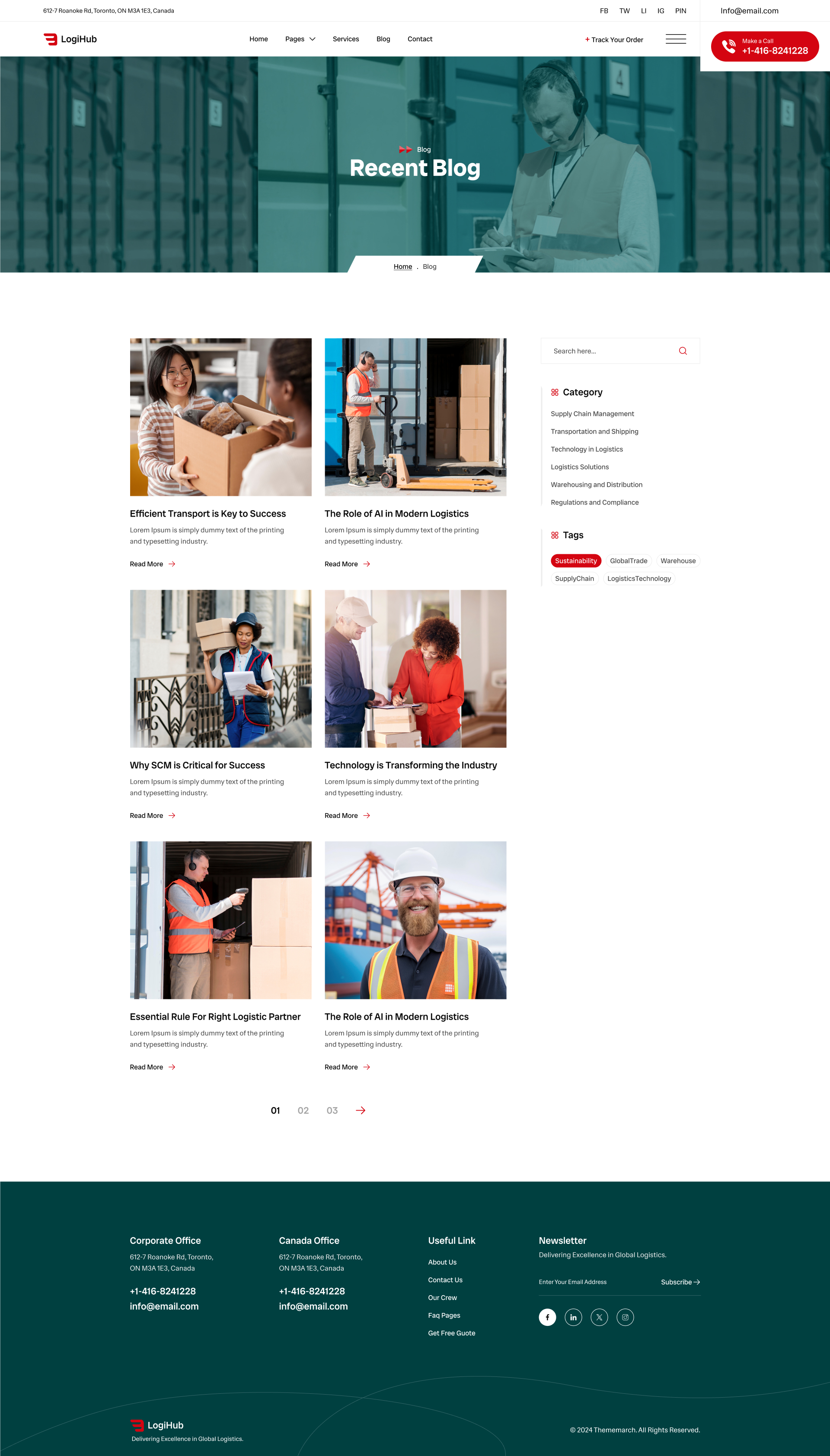 LogiHub - Logistic Figma Template by thememarch | ThemeForest