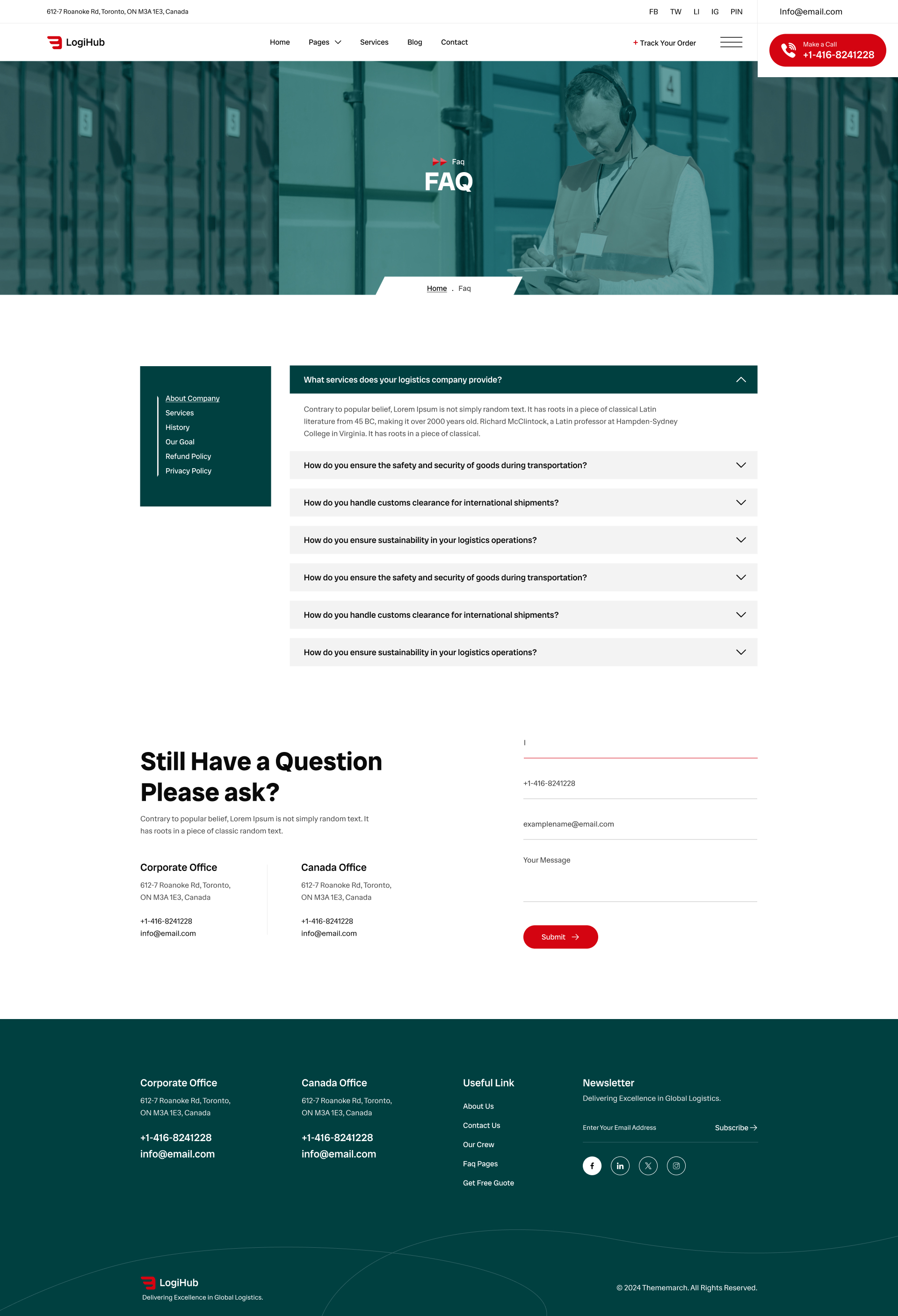 LogiHub - Logistic Figma Template by thememarch | ThemeForest