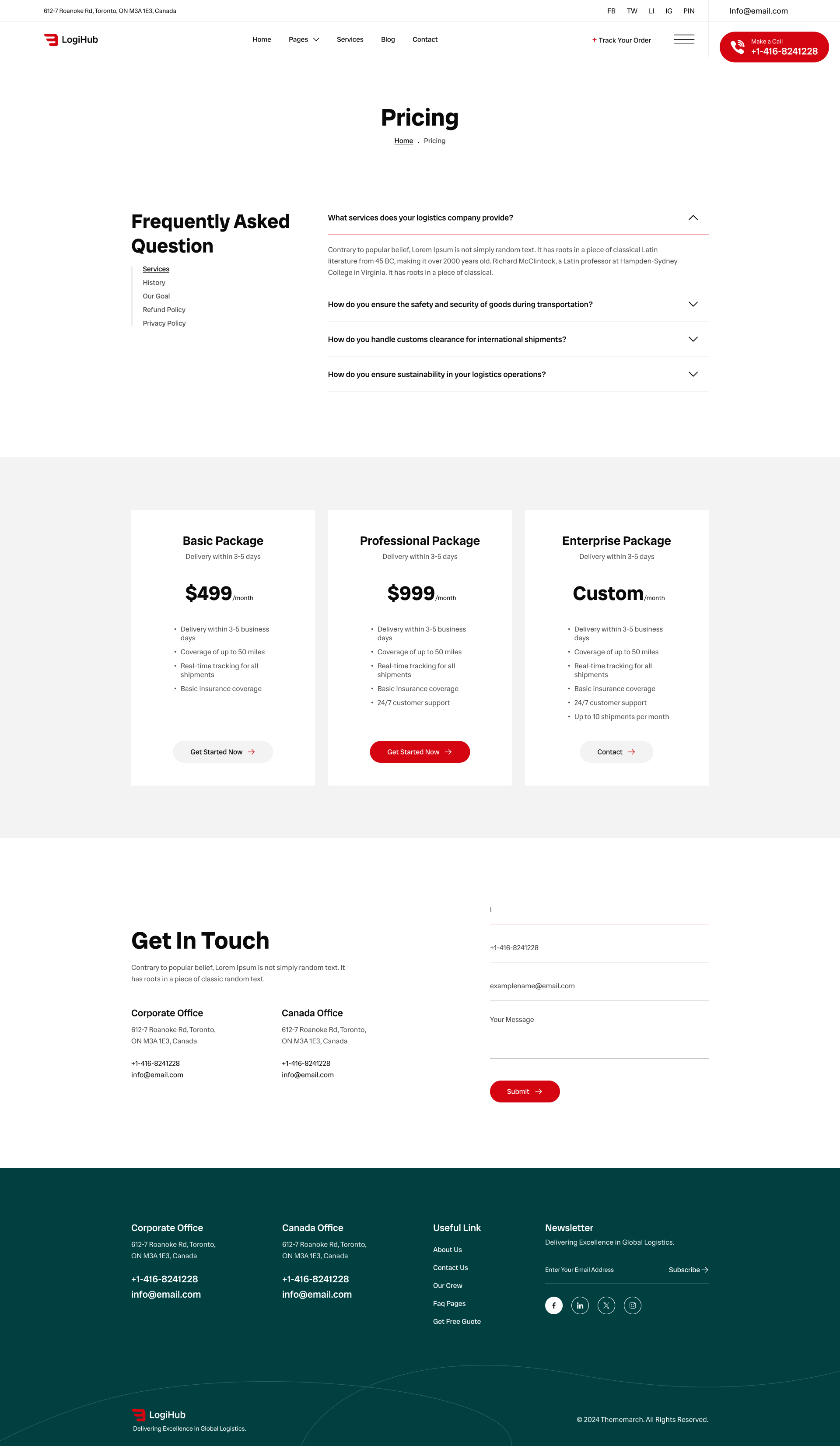 LogiHub - Logistic Figma Template by thememarch | ThemeForest