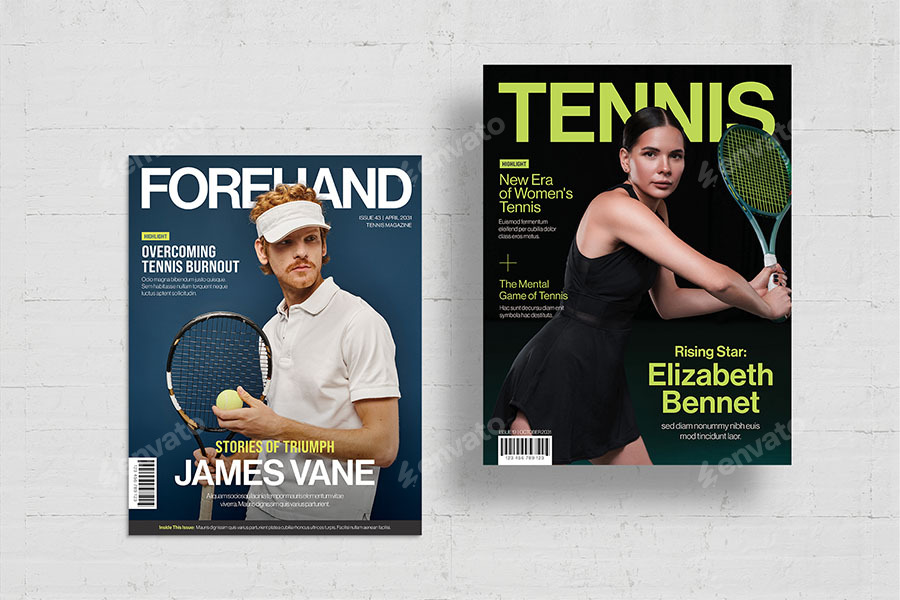 Tennis Magazine Covers Template Set, Print Templates | GraphicRiver