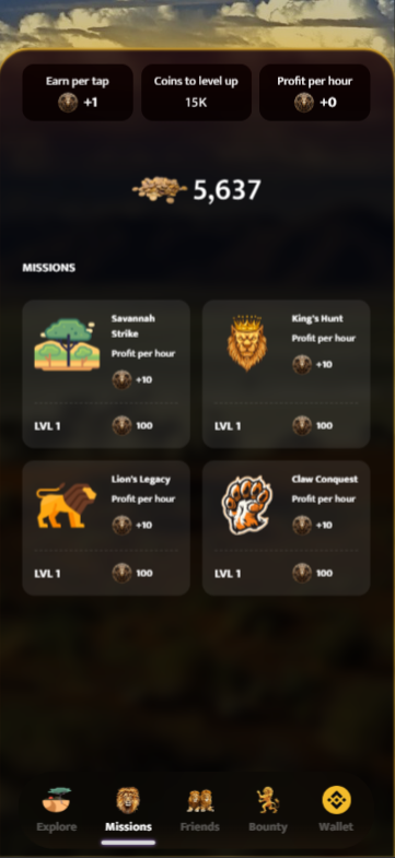 Lion Coin Tap-2-Earn Clicker Game With Telegram Mini App + API + Bot + BSC (Binance) Wallet ...