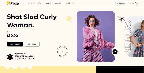Pixio - Fashion Shop & eCommerce Tailwind CSS Template by DexignZone