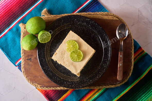 Mexican Lemon pie made with lemons, maria cookies. Classic dessert ...