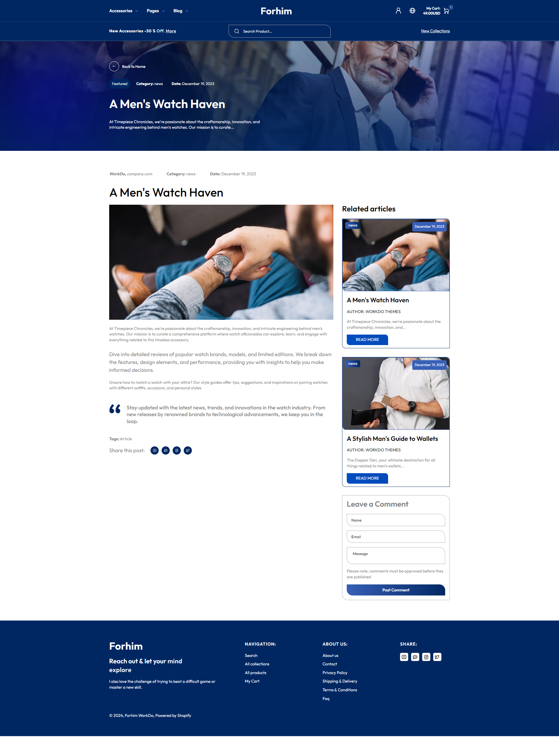 Forhim - Smart and Fashionable eCommerce Shopify OS 2.0 by WorkDo ...