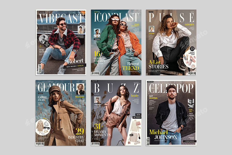 Magazine Cover Template Set, Print Templates | GraphicRiver