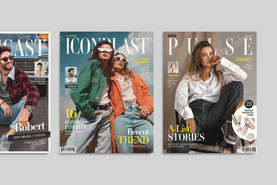 Magazine Cover Template Set, Print Templates | GraphicRiver