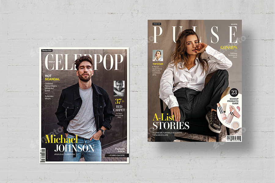 Magazine Cover Template Set, Print Templates | GraphicRiver