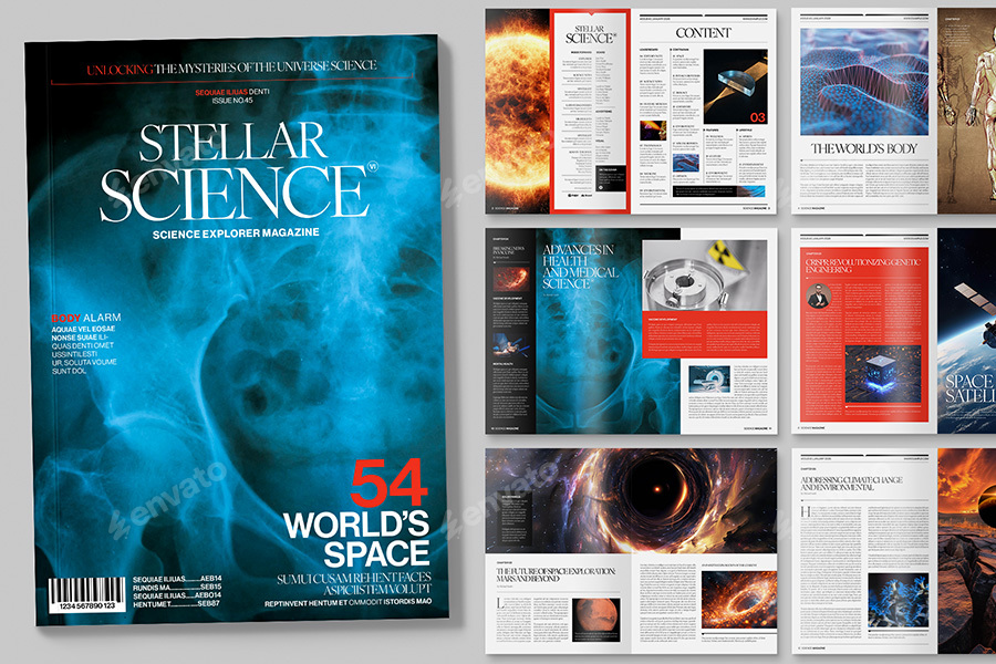 Science Magazine Template, Print Templates | GraphicRiver