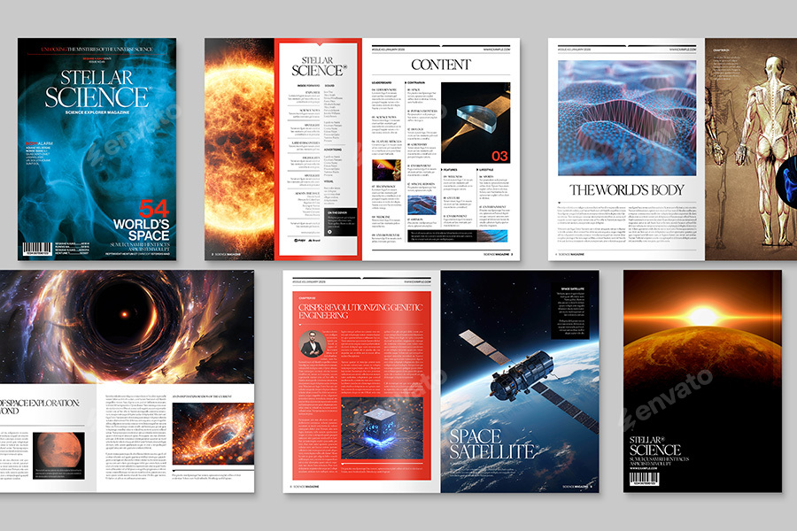 Science Magazine Template, Print Templates | GraphicRiver